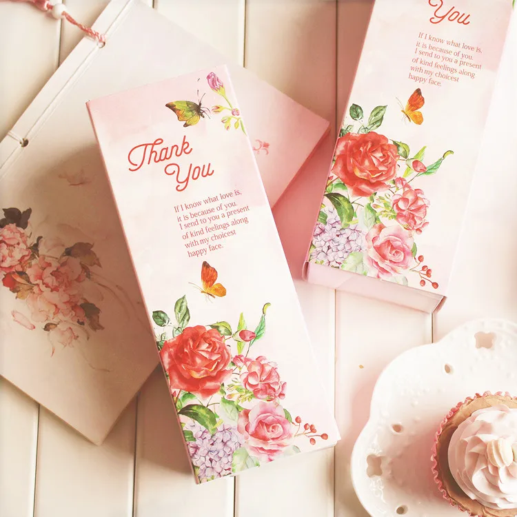 Pink flower package box bakery packing box cookie biscuit candy macaron ...