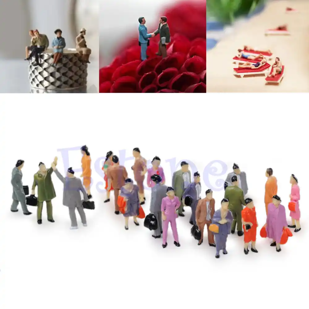 wiking 1:200 scale train building people Painted Model Train Passenger ...
