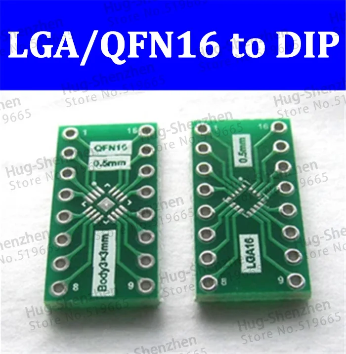 Best price 10pcs/lot LGA16 or QFN16 to DIP16 0.5mm pitch adapter board ...