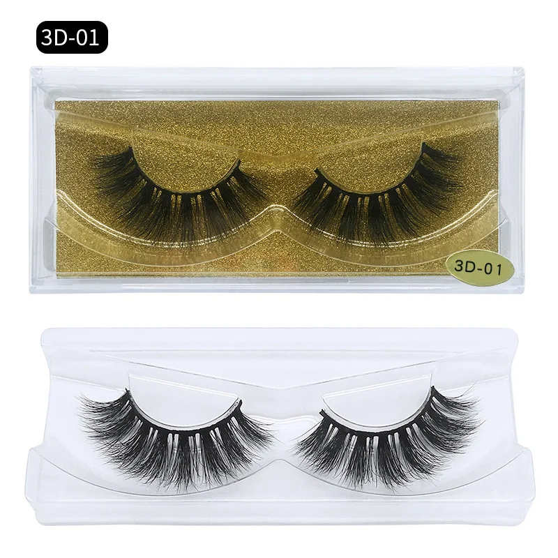 Fashion 3D Mink False Eyelashes Wispy Cross Long Thick Soft Fake Eye ...