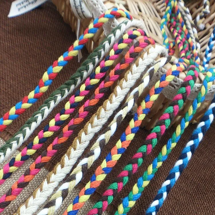 5 strands of weave design and color cotton rope plait rope DIY crafts ...