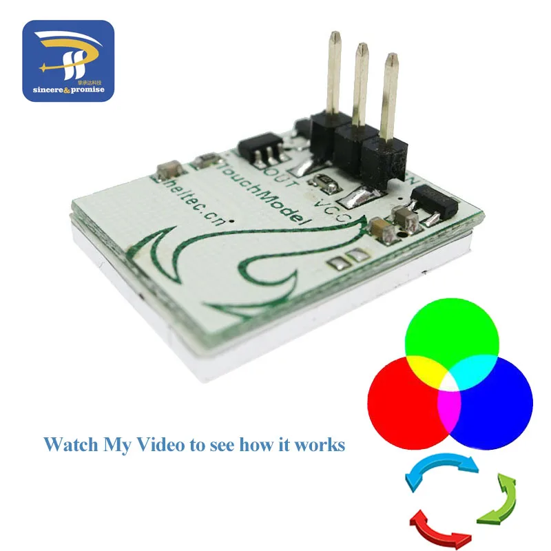 10 UNIDS/LOTE Interruptor de Botón Táctil Capacitiva RGB Multicolor LED ...