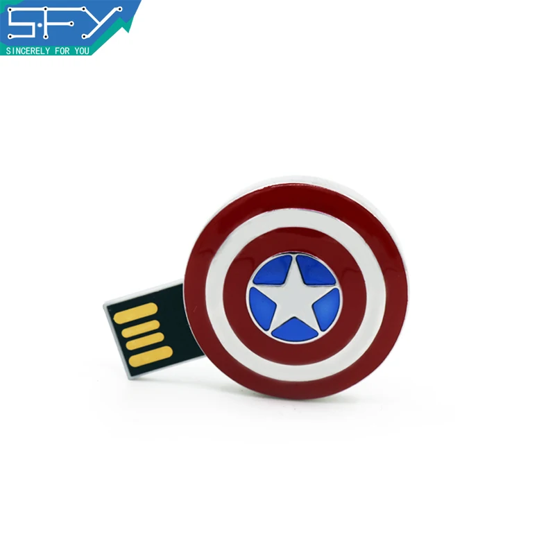 2016 Biyetimi Usb Flash Drive Real Capacity Captain America Shield 8GB ...