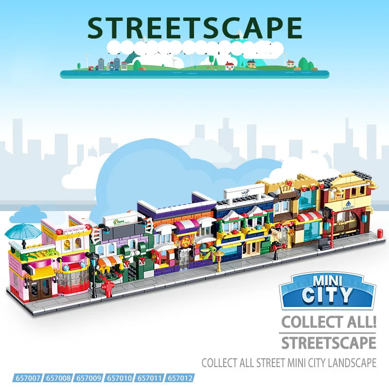 Hot street storefront building 3D model train station concert hall bank ...