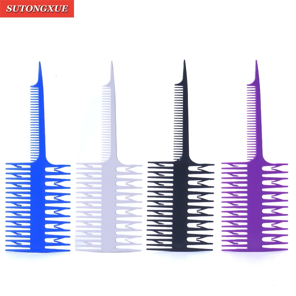 1PC Salon Professional Fish Bone Shape Comb Hair Dyeing Sectioning ...