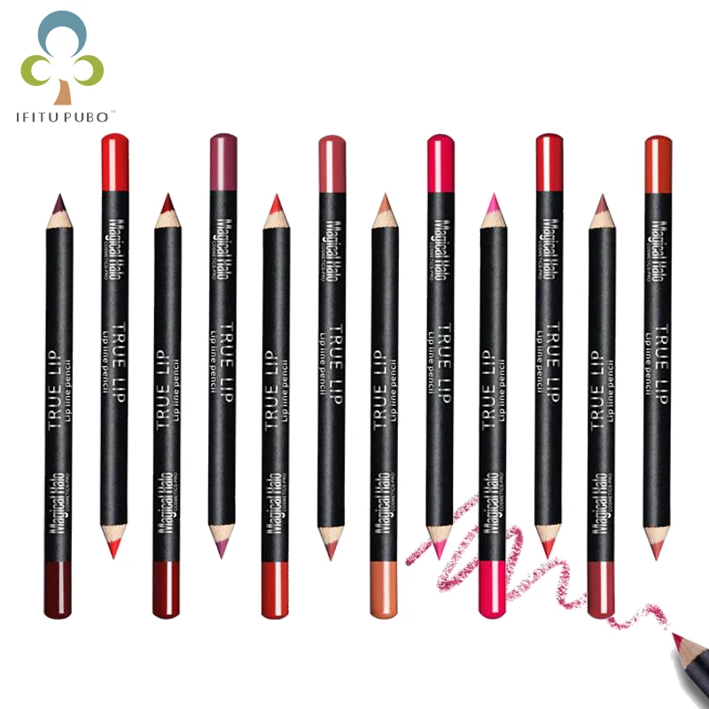 12 Colors/Set Waterproof Lip Liner Pencil Women's Professional Long ...
