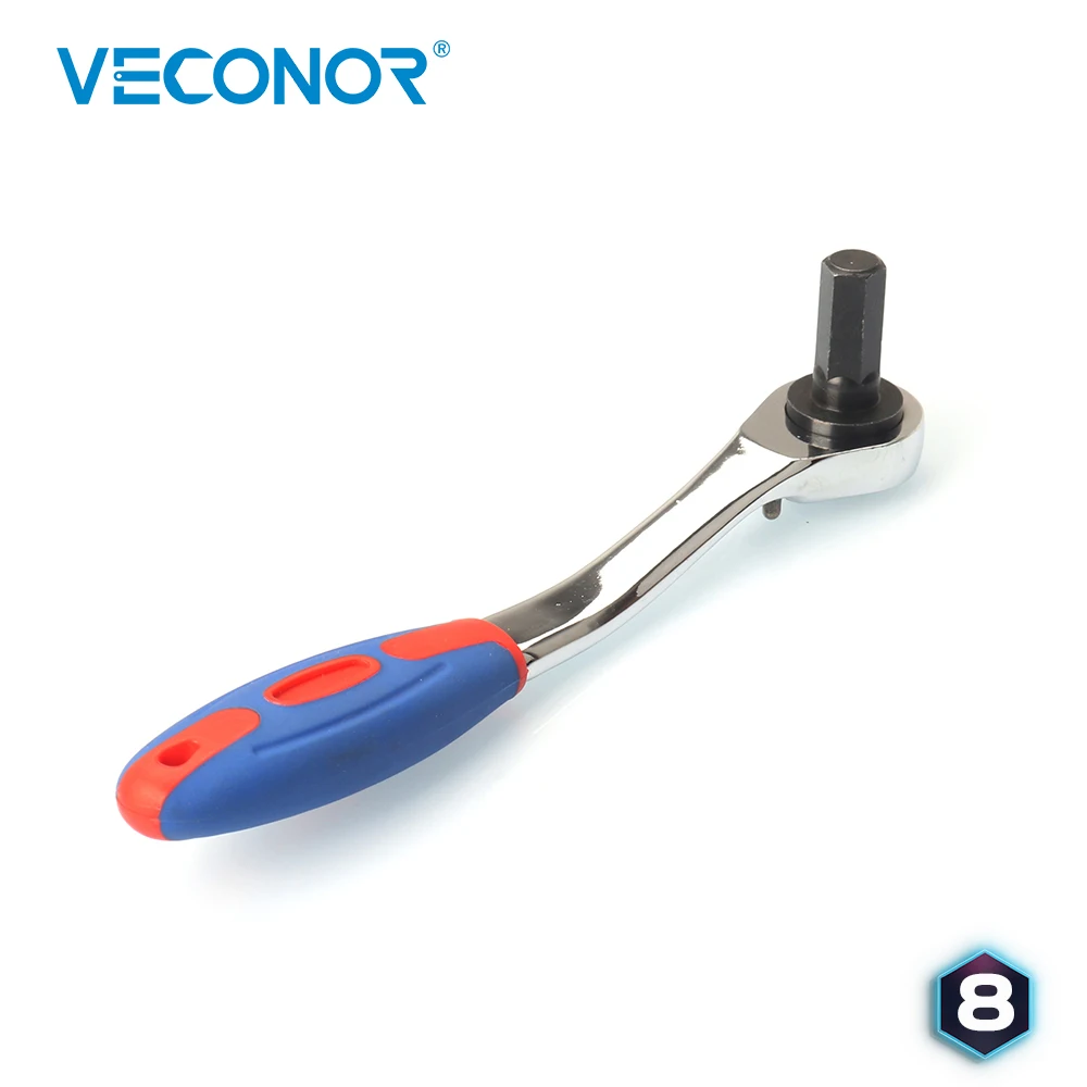 8mm Chrome Vanadium Ratchet Allen Key Wrench Ratcheting Spanner Hand ...