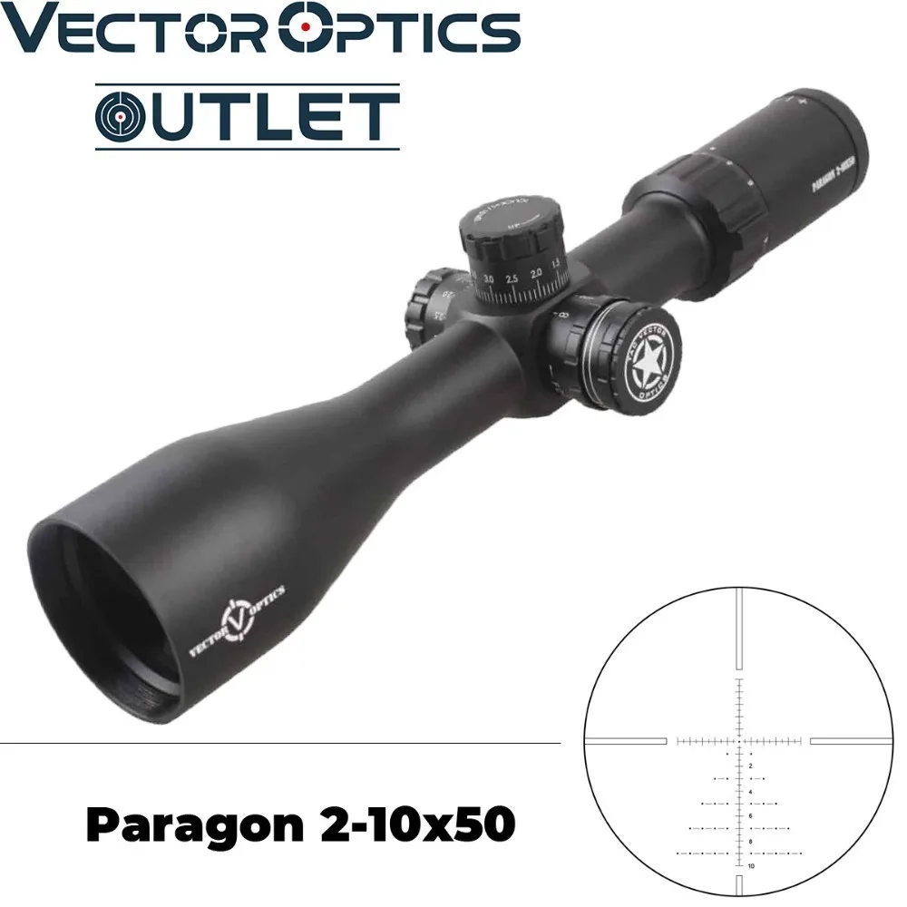 Vector Optics Paragon 2-10x50 Tactical 1/10 MIL Rifle Scope with ...