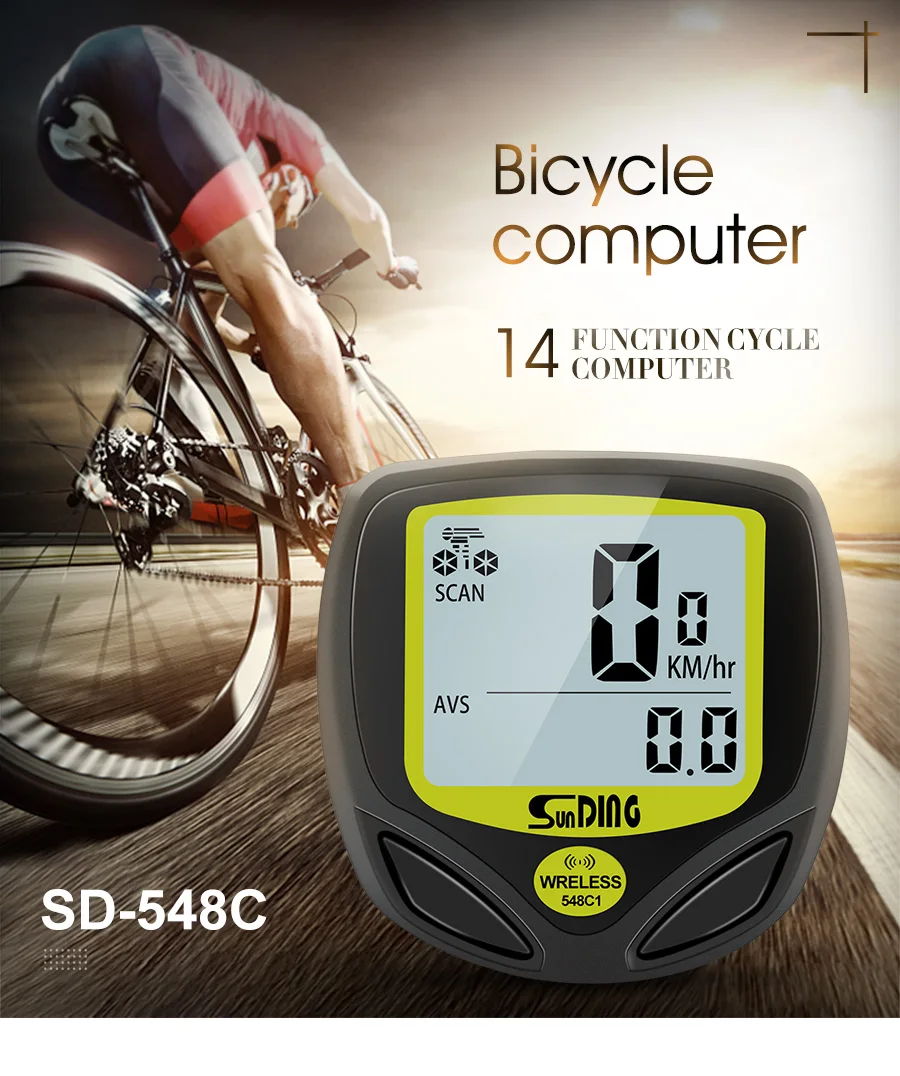 Sunding 548 Speedometer Function Waterproof Bicycle Computer Odometer ...