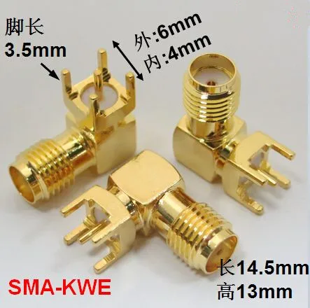 Rf Sma S Type Connector 90 Degree Corner Sma Female 4pin Fixed Pcb ...