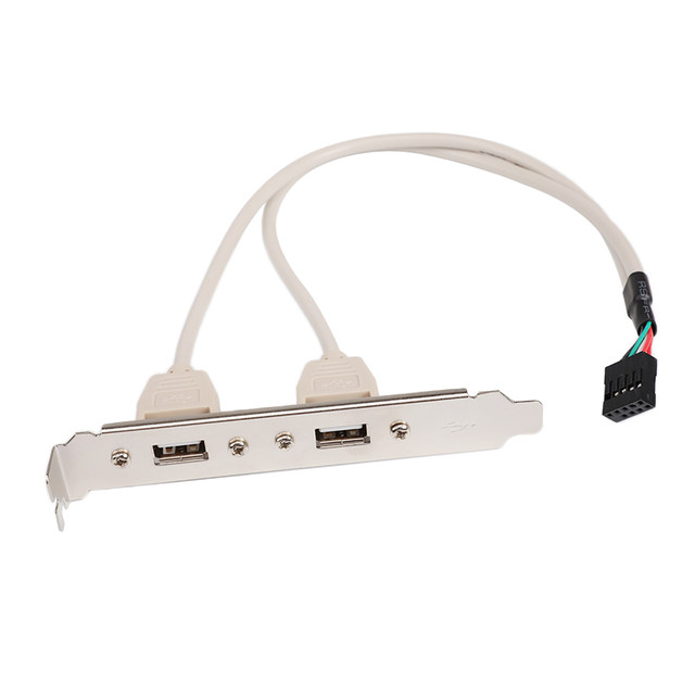 2Port USB2.0 Rear Panel Expansion Bracket to Motherboard USB Header Cable