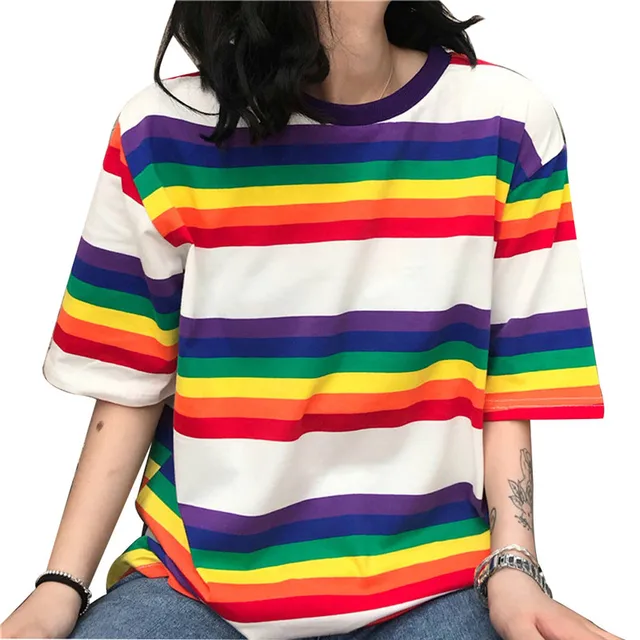 Fashion Colorful Print T Shirt Women Summer Short Sleeve Tops&Tees ...