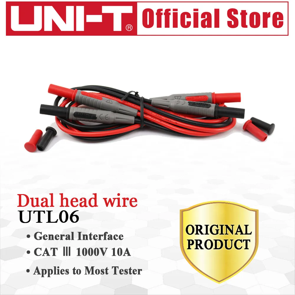 UNI T UT L06 Dual head connecting wire double insulated banana plug ...