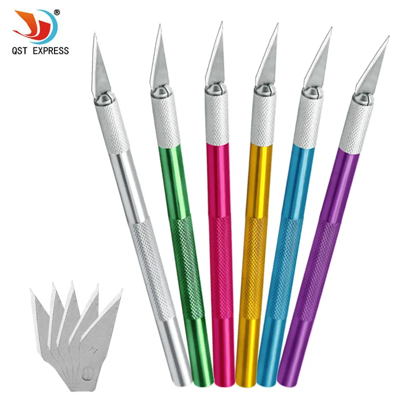 6pcs Precision Hobby Knife Stainless Steel Blades For Arts Crafts Pcb ...