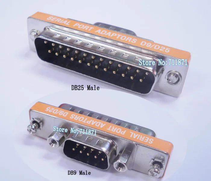 DB9 DB25 Male to Male Adapter D9/D25 Serial Port Adaptor 9Pin/25Pin ...