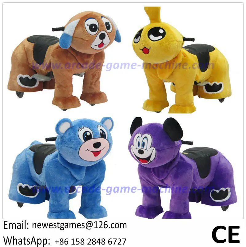 Amusement Park Coin operated electric battery Plush motorized animal ...