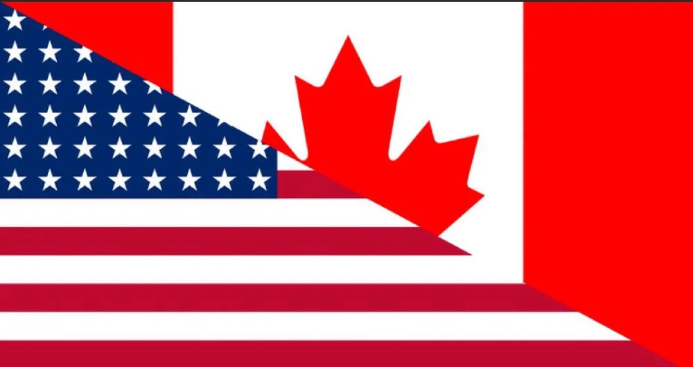 90x150cm Half Canada Flag With Half United States Of America Custom ...