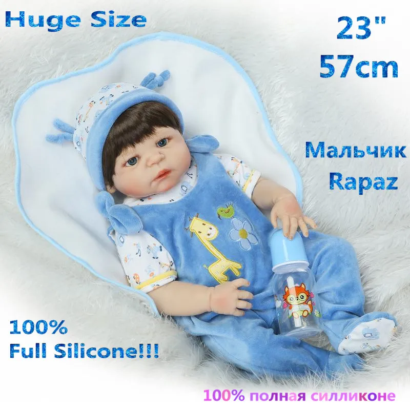 23" Newest Girl Solid Doll Bath Into Water Baby Reborn Dolls Lifelike ...