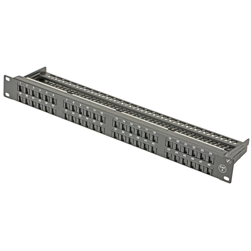 Network CAT6 48ports Patch Panel 19" 1U With cabe management and RJ45 ...