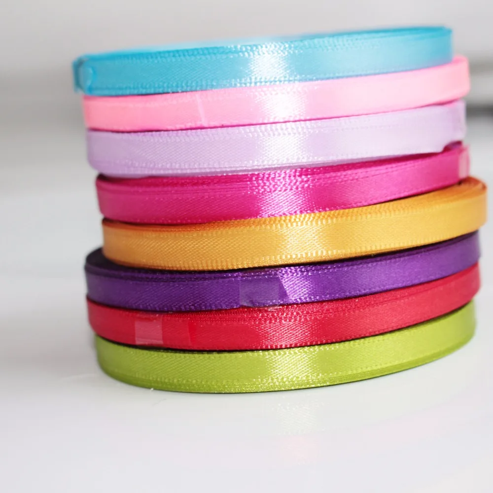 6mm Silk Satin Ribbon Wedding Party Decorative Ribbons Invitation Card ...