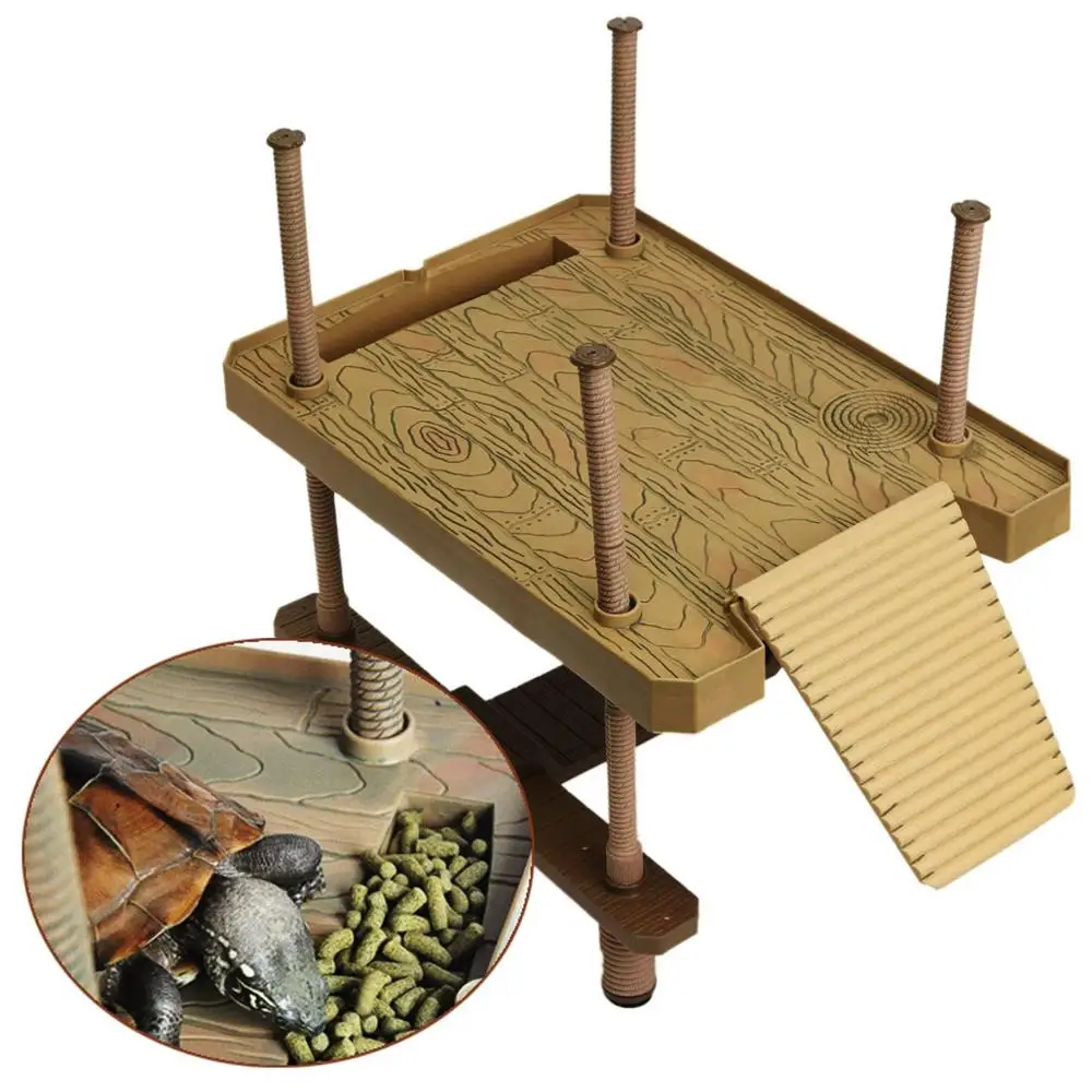Reptile Large Turtle Square Pier Platform With Ramp Ladder Basking ...