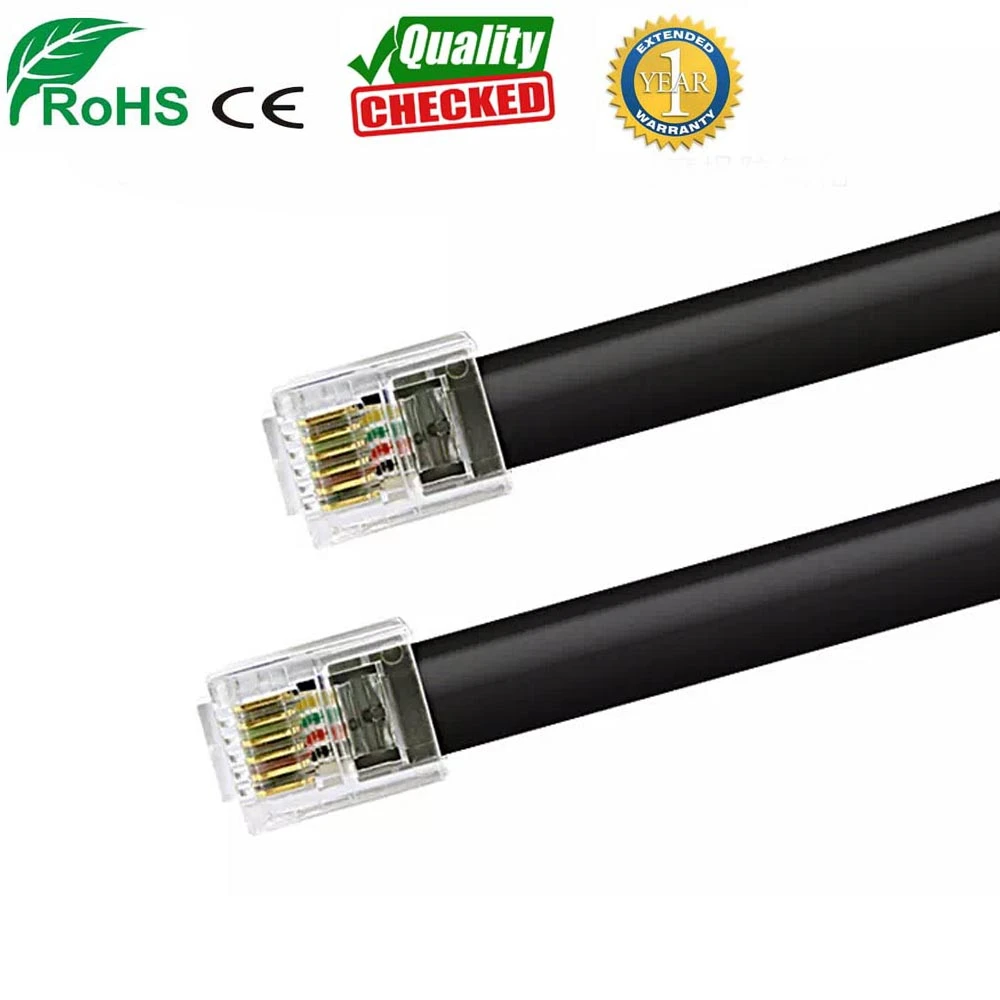 Telephony Female RJ12 Male RJ11 Plug 6p6c Extension Cable or Crossover ...