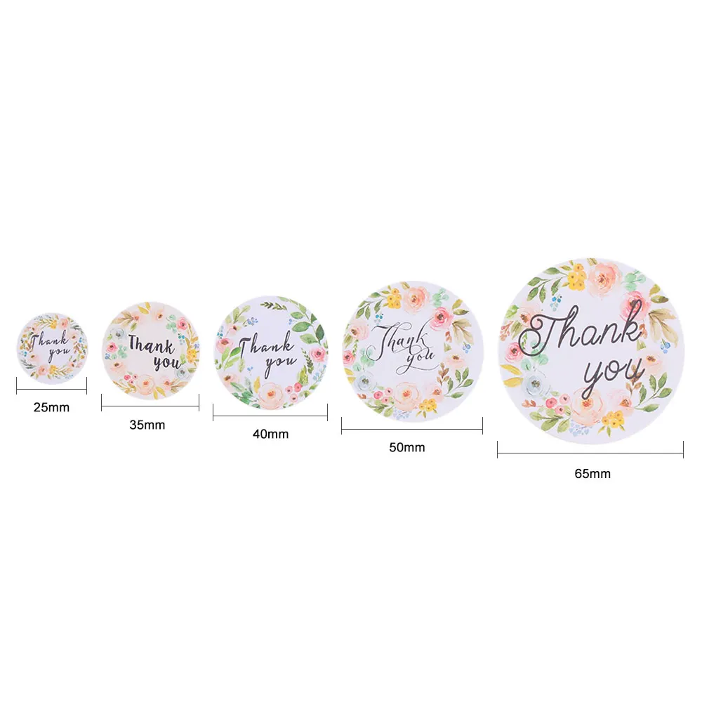 12/20/24/35/70PCS/pack Thank You Paper Stickers Circular DIY Stickers ...