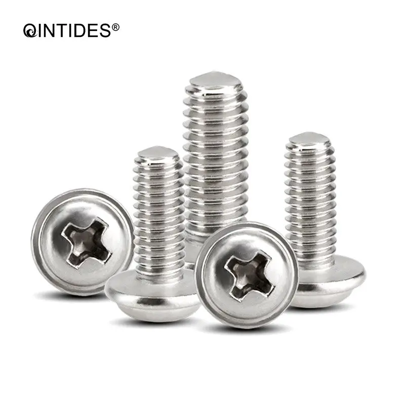 QINTIDES M5 M6 Cross recessed pan head screws with collar 304 stainless ...