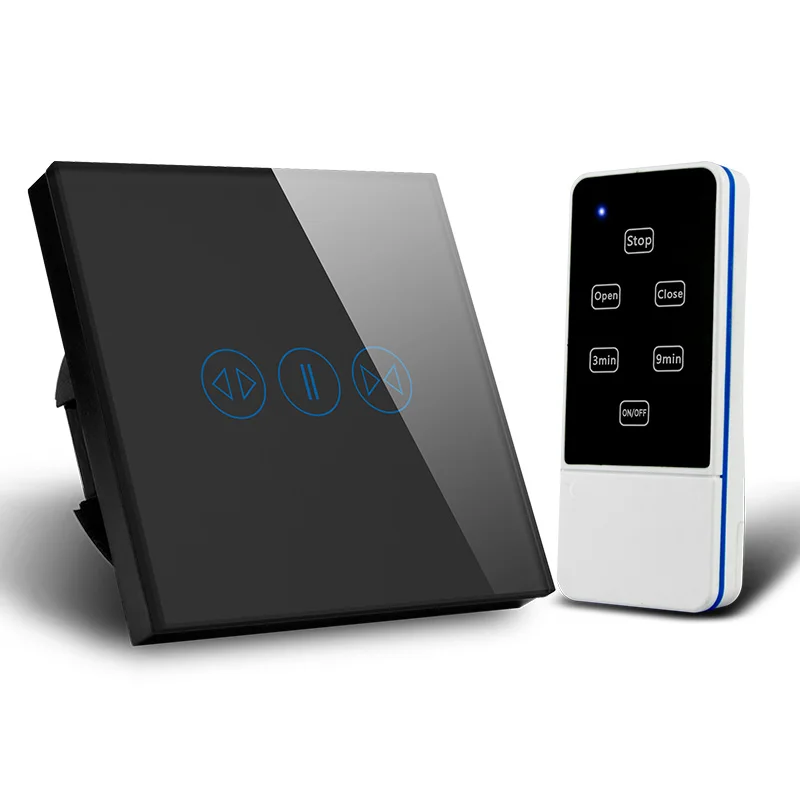 EU 1Gang Remote controller RF433 Curtain Switch Touch Screen Smart Home ...