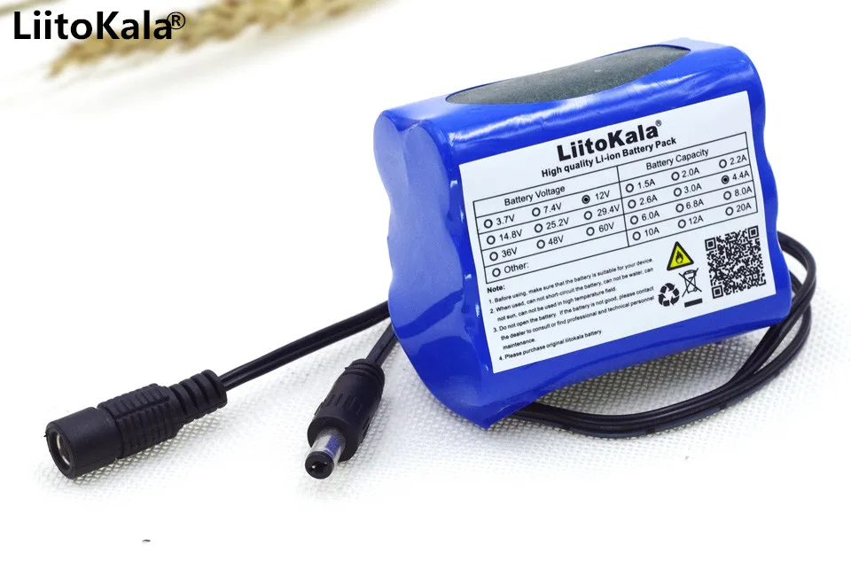 Liitokala 12V 4.4Ah 4400mah 18650 Rechargeable 12V Battery pack ...