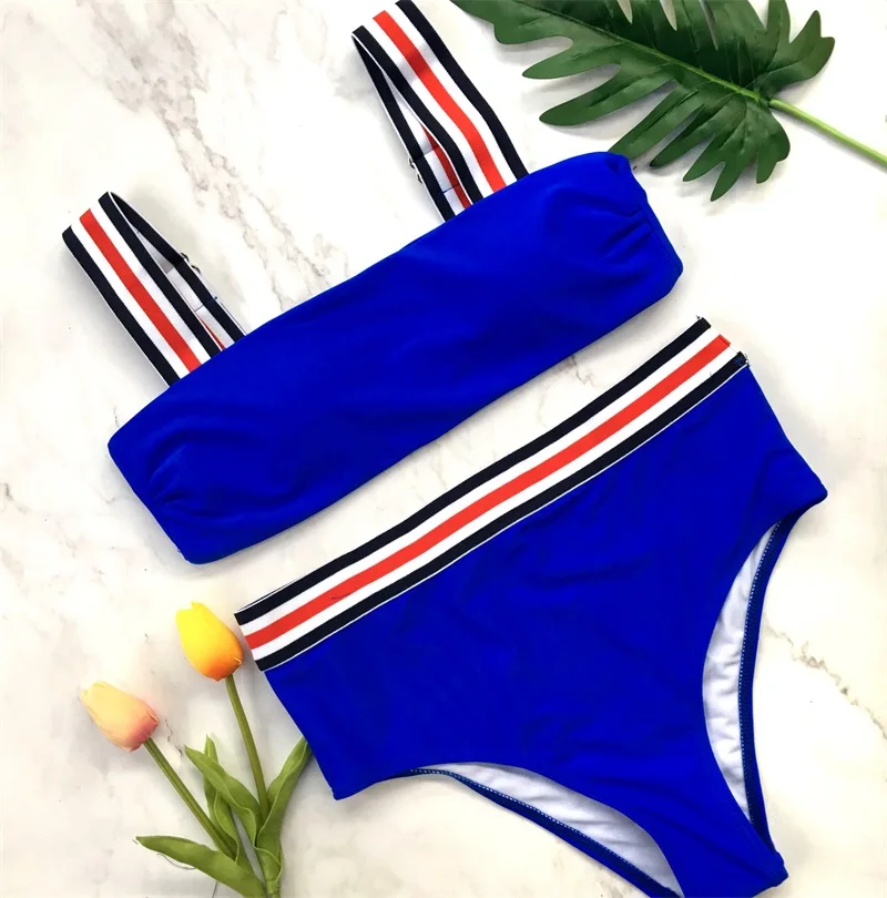 2018 último bikini traje vadeo color ancho bikini split traje de baño ...