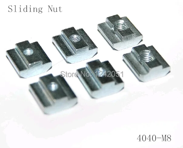 50pcs-lot-T-Sliding-Nut-block-M8-for-4040-Aluminum-Profile-slot-8-Zinc ...