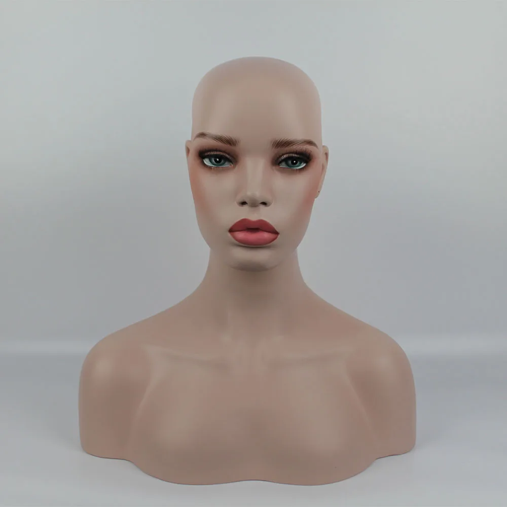 Fiberglass-Realistic-female-mannequin-dummy-head-bust-wig-manikin-heads ...