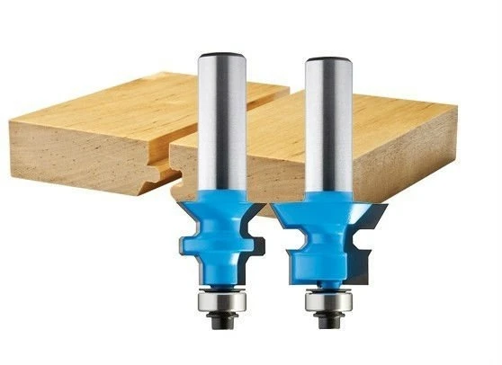 2pc 1/2" Shank V Groove & Matched Tongue Router Bit Set w/ premium ball ...