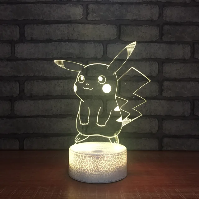 Pokemon 3d Night Light Creative Acrylic Led 3d Light Fixtures 3d Lamp ...