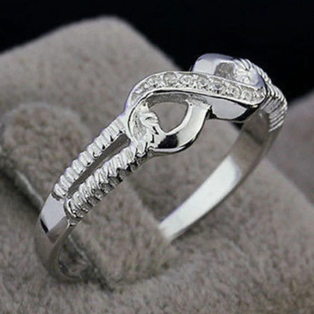 Romantic Women Infinity Symbol Knot Rings Number 8 Design Anniversary ...