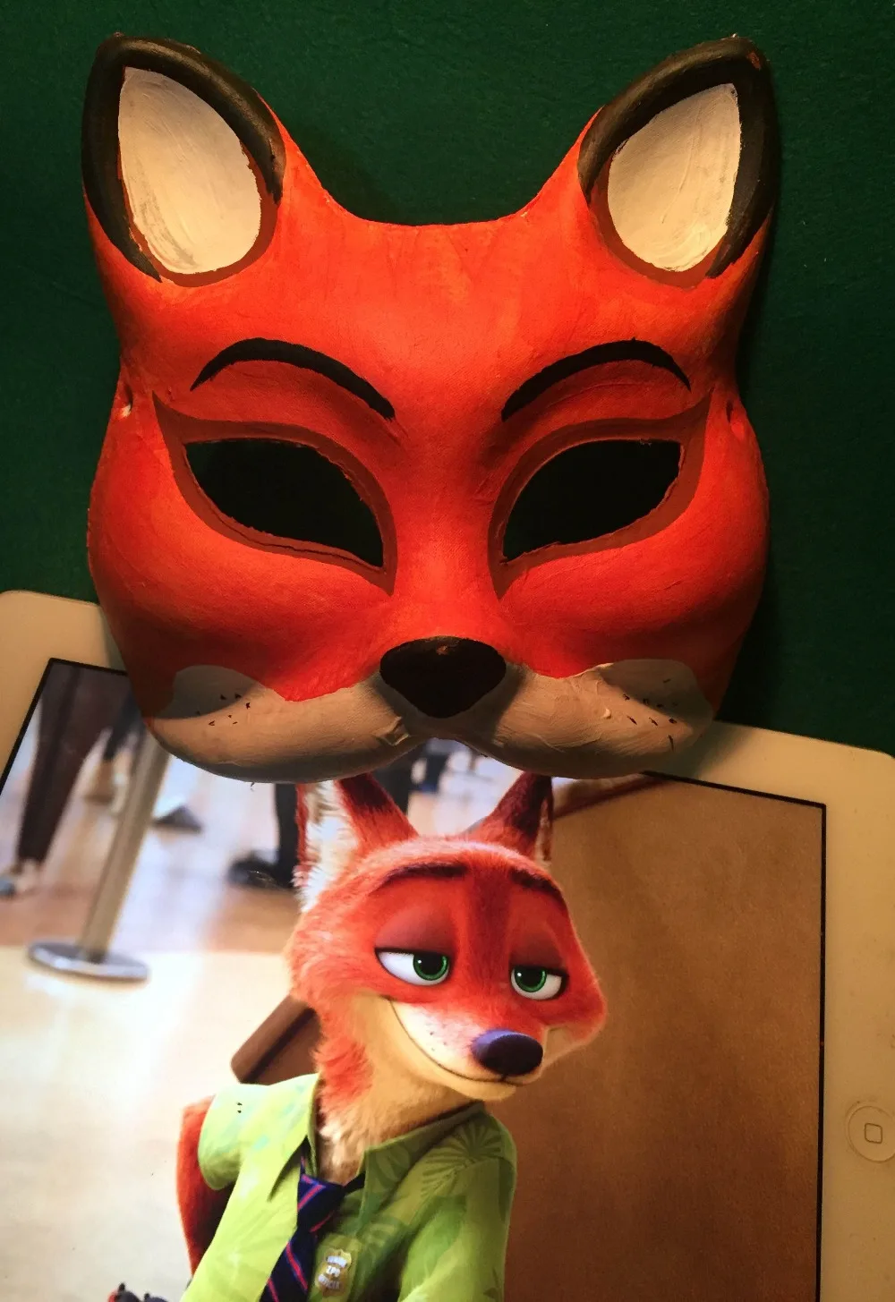 2016 Movie Zootopia Fox Kitsune Nick Masks Hand Painted Half Face Paper ...