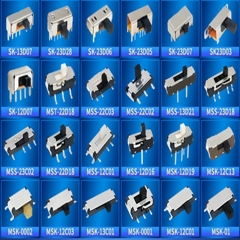 5 штук Ручка Высота 14 мм 2 скорости тумблер 4 фиксированные ноги 24 футов вертикальный SS-62H01 ...