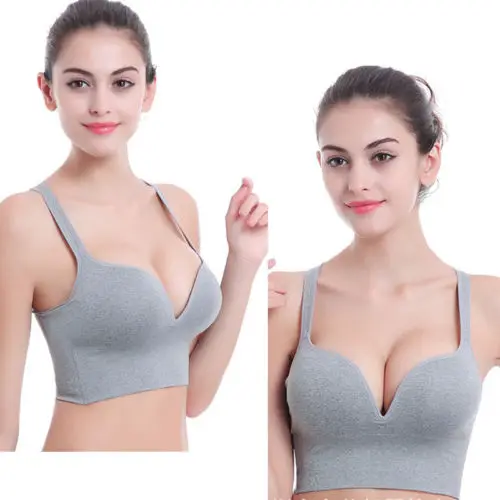 Itfabs Women Seamless Super Boost Push Up Bra Padded Deep V Wireless