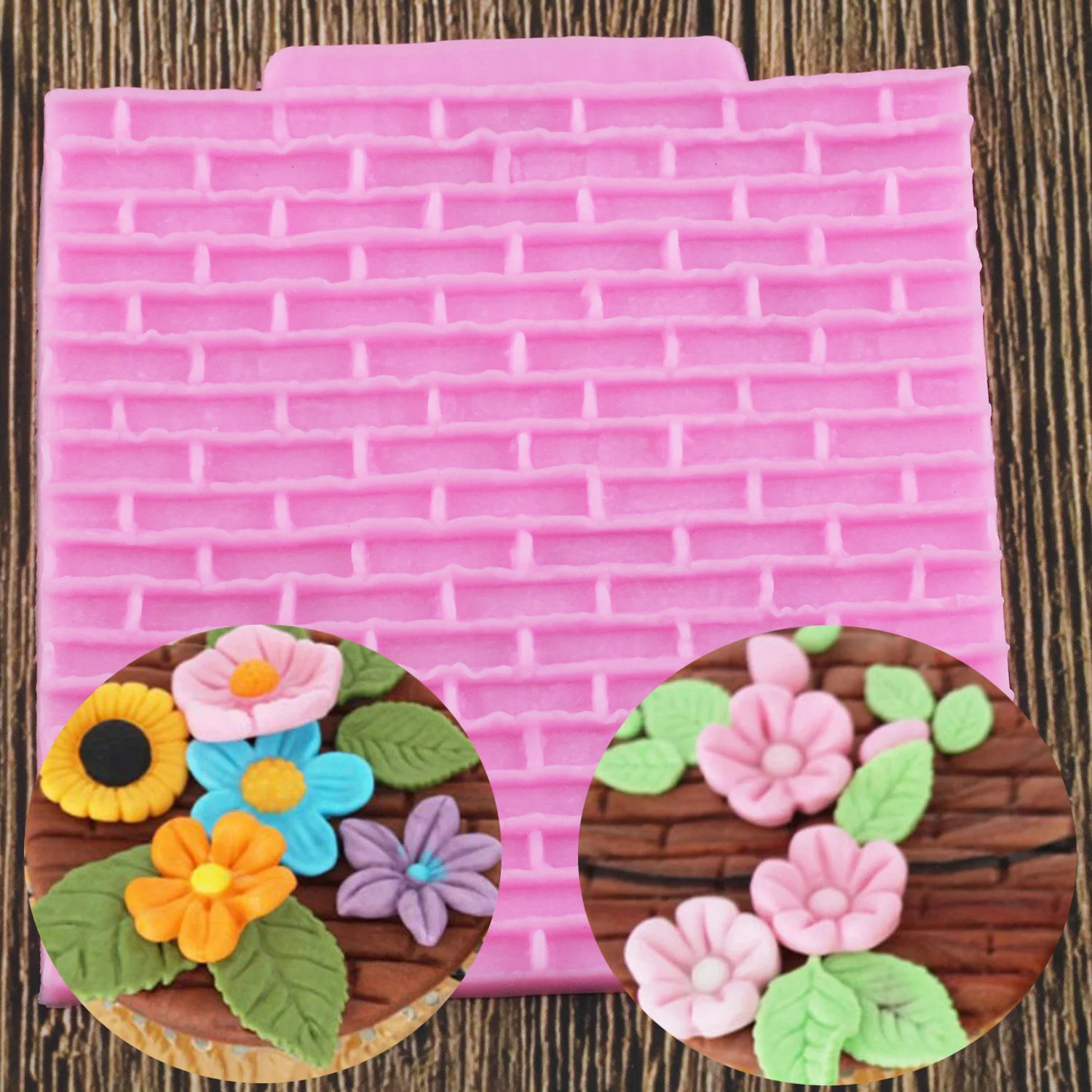 DIY Brick Wall Texture Silicone Fondant Mold Cake Border Resin Clay ...