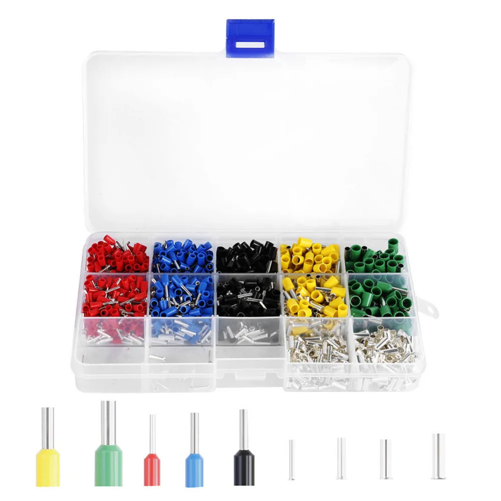 1640 pcs/lot Wire Terminals 5 value Wire end ferrules set Assortment ...