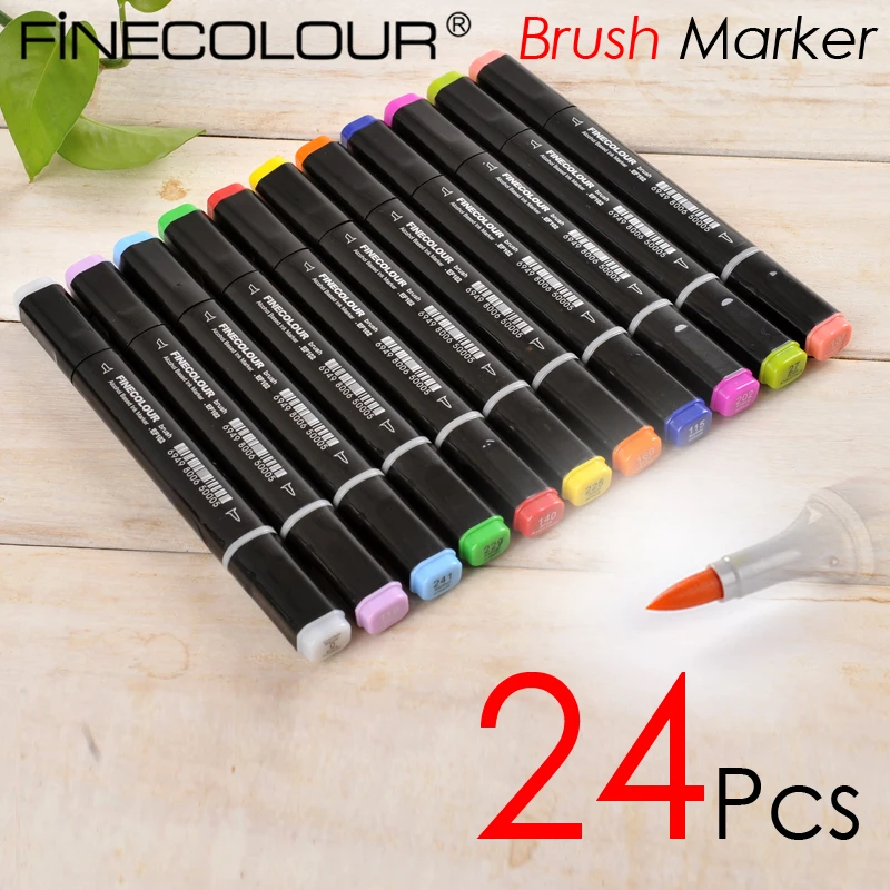 Finecolour 24 P Brush Soft head Marker Graphic Design Students Alcohol ...