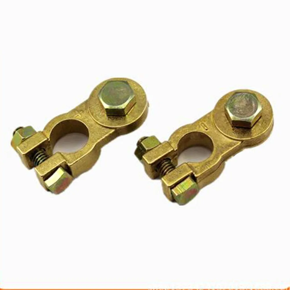 Set of 2 19MM+17MM Thick Copper Car Battery Connector with M10 Screw ...