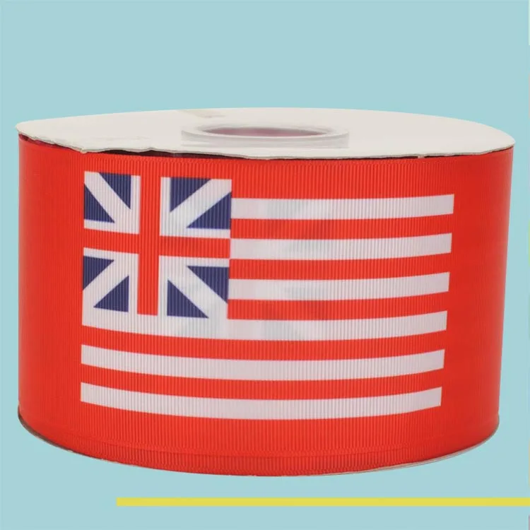 3" inch 75 mm 7.5 cm British flags free shipping printed grosgrain ...
