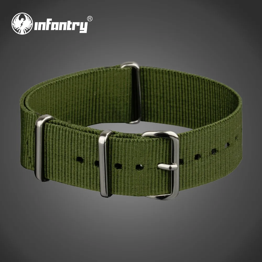 Correa de reloj de nailon verde de 20mm, correa de tela militar del ...