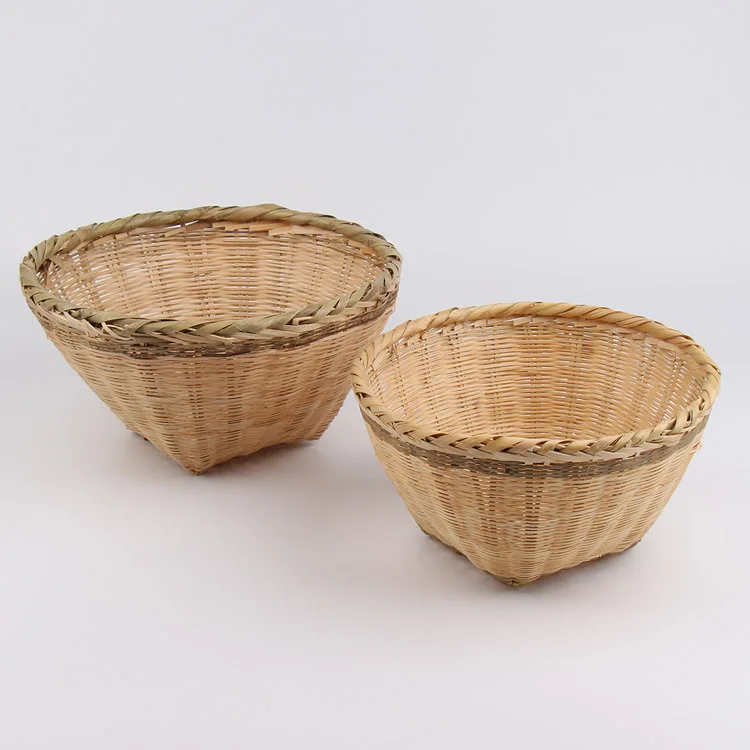 bamboo weave rice sieve vegetable fruit baskets for storage groceries ...