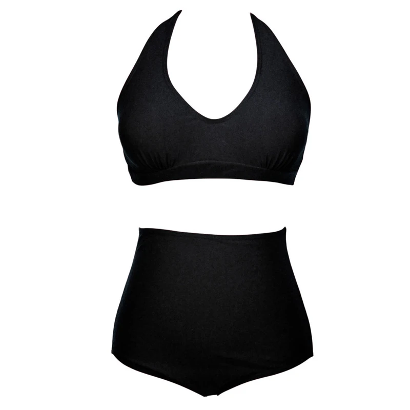 2017 Sexy Halter Top Bikinis Women Plus Size Swimwear High Waisted