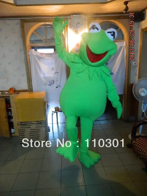 New Arrival High quality Kermit Frog Mascot Costume Halloween Fursuit ...