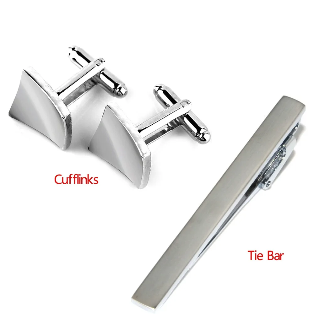 Gentleman Men Cuff Links Stainless Steel Silver color Business Cutting ...