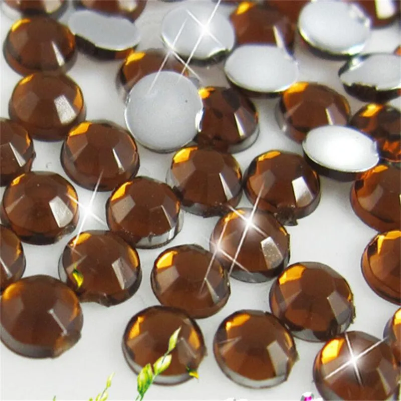 Strass redondos de acrílico com facas e costas planas, 2 12mm, faça ...